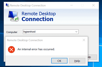 Remote Desktop Connection an Internal Error Has Occurred [Fixed]