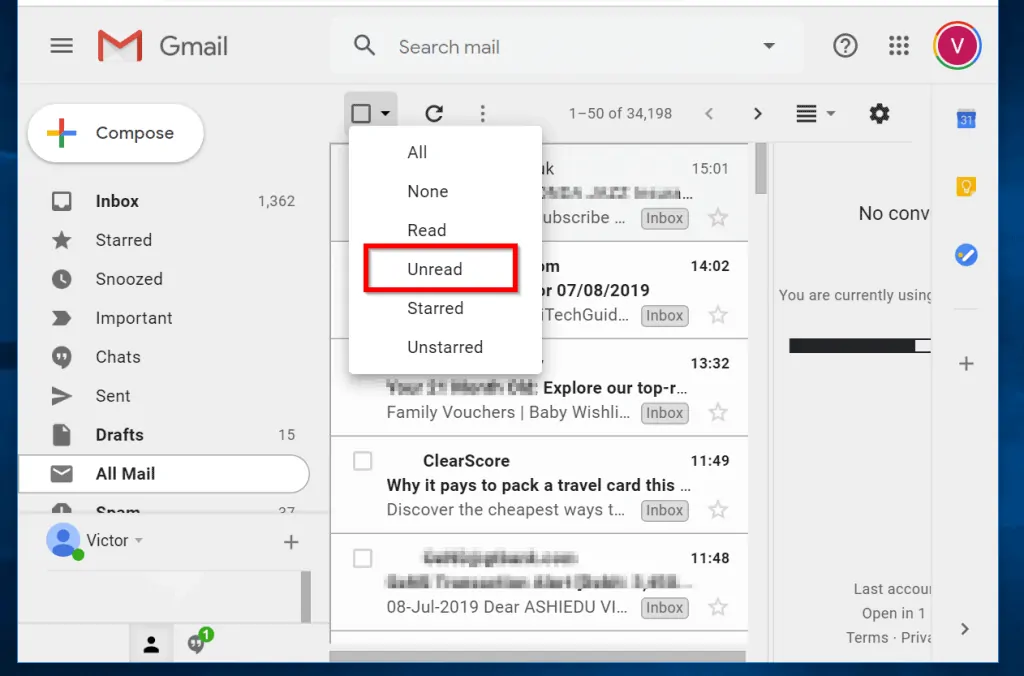 How to Mark All Emails as Read in Gmail - Itechguides