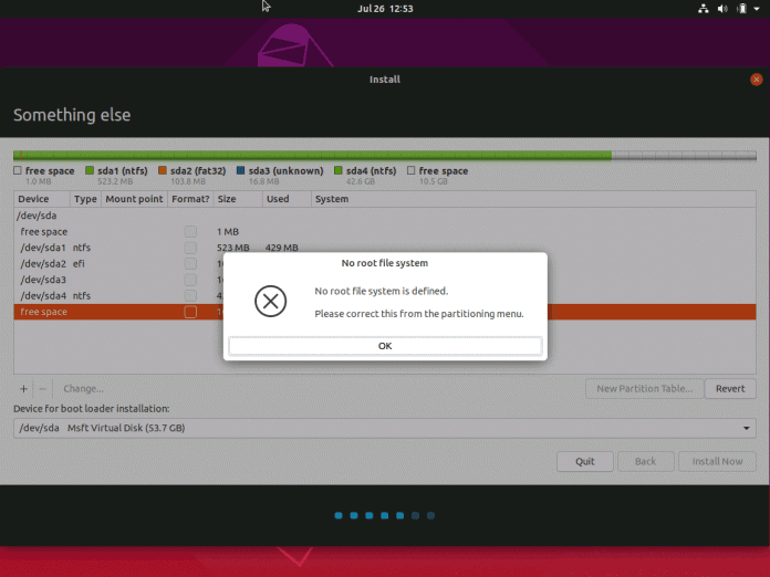 No Root File System is Defined When Installing Ubuntu [Fixed]