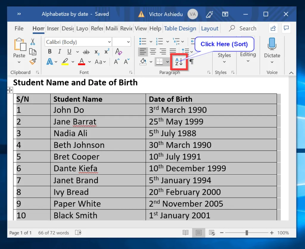How to Alphabetize in Microsoft Word - Itechguides