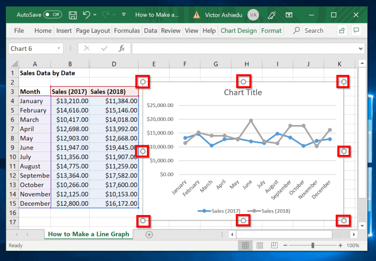 How to Make a Line Graph in Excel | Itechguides.com