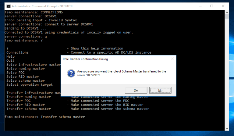 Transfer Schema Master Role with MMC or NTDSUTIL - Itechguides