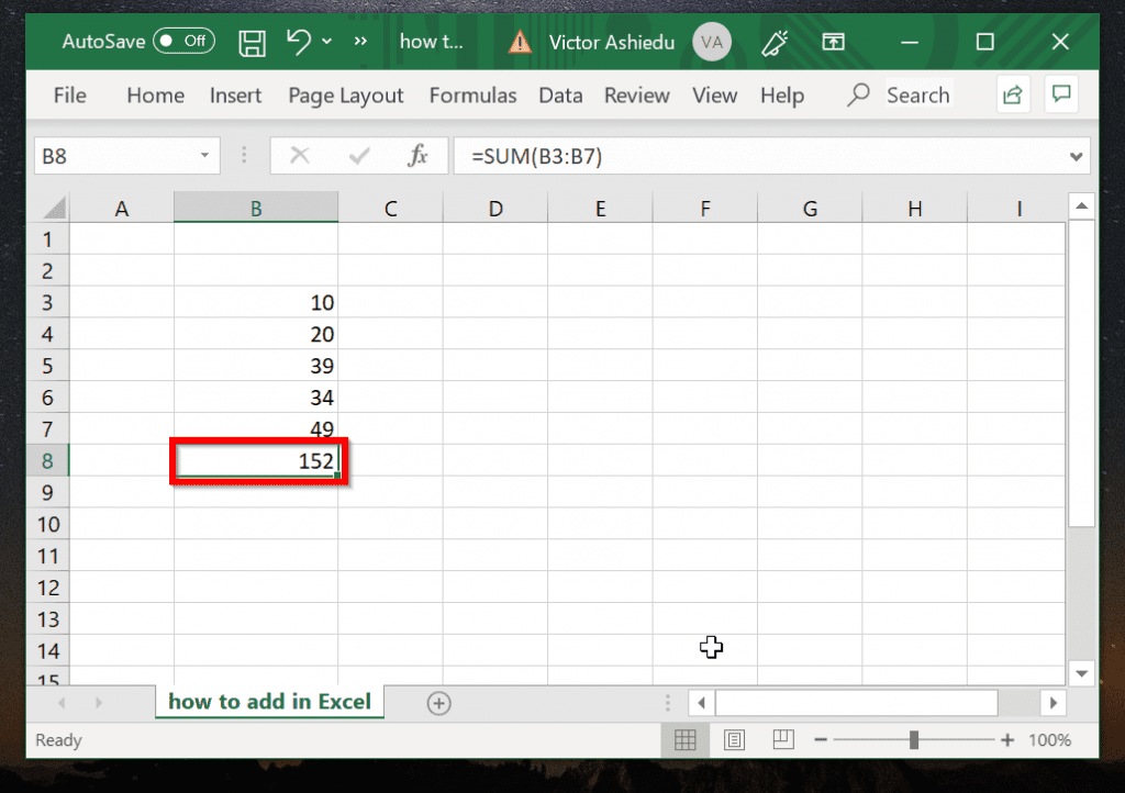 How To Add In Excel Excel Sum With Examples