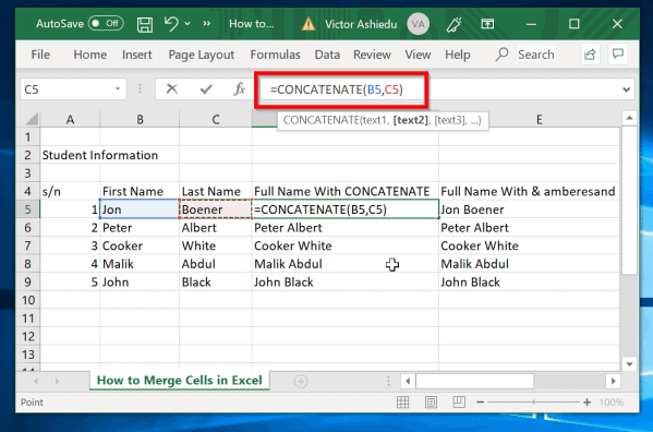 How To Merge Cells In Excel Combine Columns In A Few Simple Steps Ionos Riset