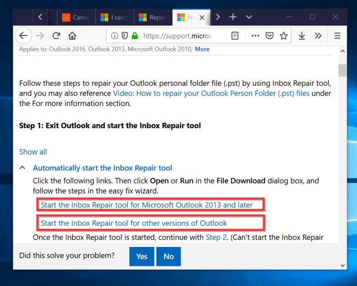 Cannot Start Microsoft Outlook - Cannot open the Outlook Window [Fixed]