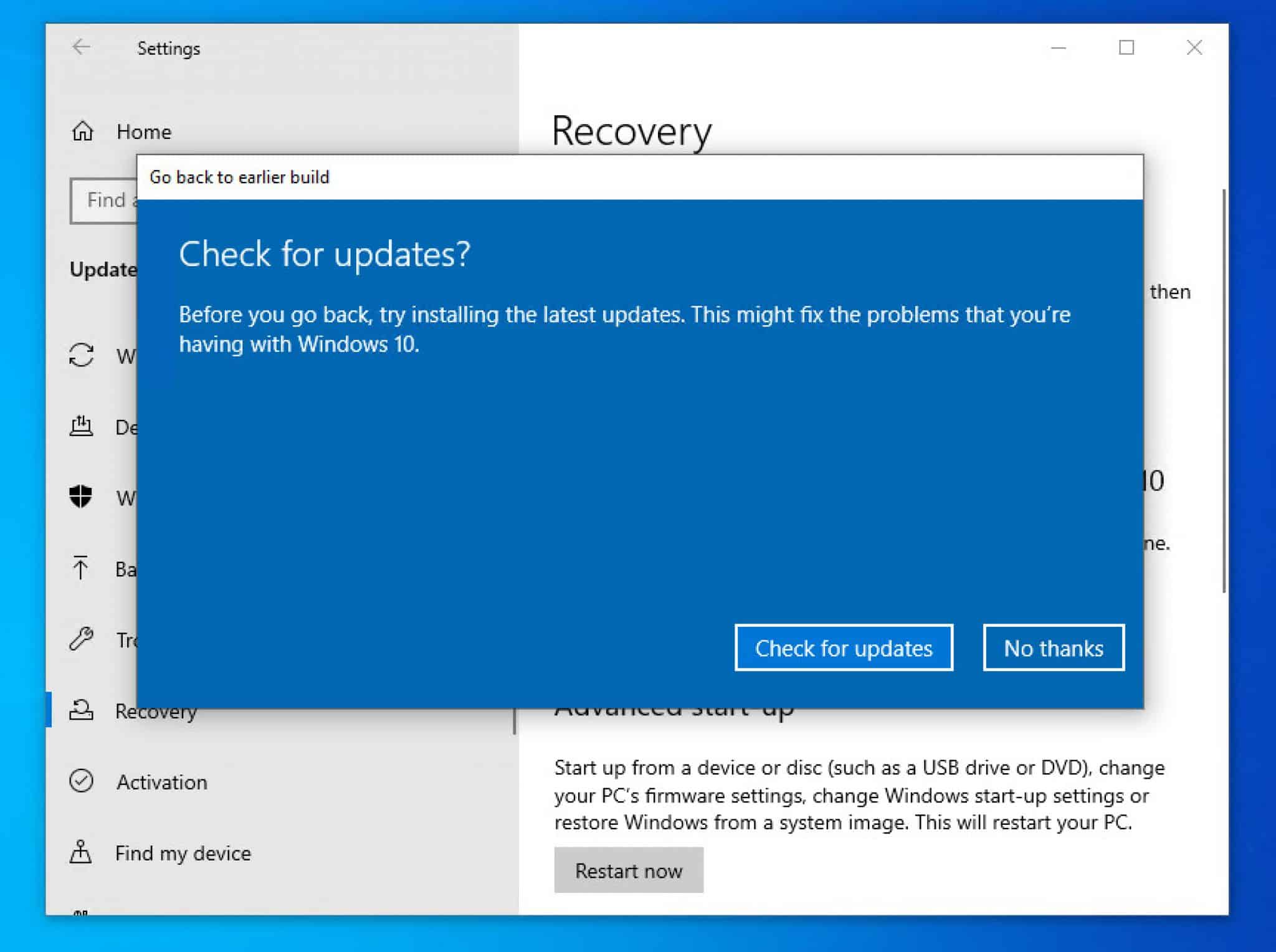 How to Roll Back Windows 10 Update (3 Methods) - Itechguides.com