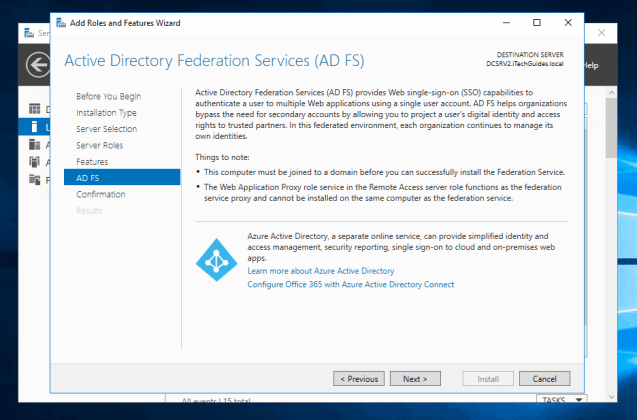Web Application Proxy in Windows Server 2016: Configuration
