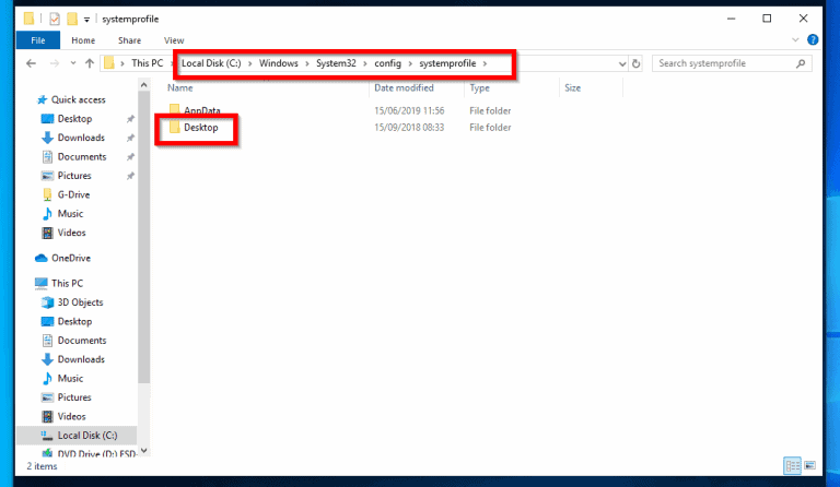 Windows System32 Config Systemprofile Desktop is Unavailable [Fixed]