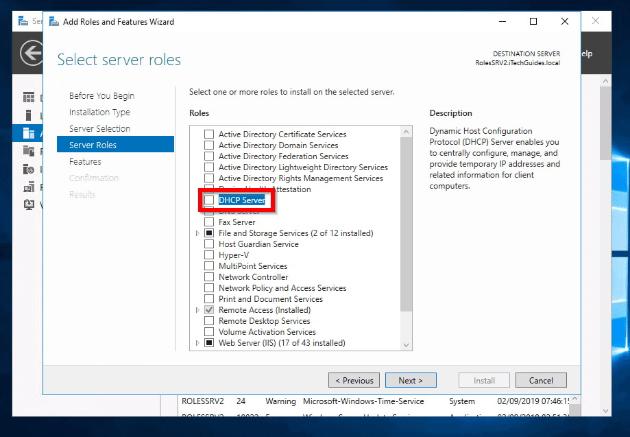 How to Setup DHCP Server 2016 | Itechguides