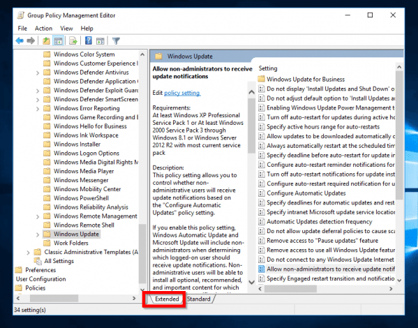 Group Policy Windows Updates Server 2016: Configure GPO for WSUS