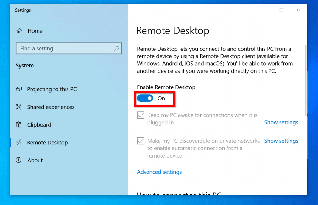 How to Turn on Remote Desktop on Windows 10 (2 Methods) - Itechguides