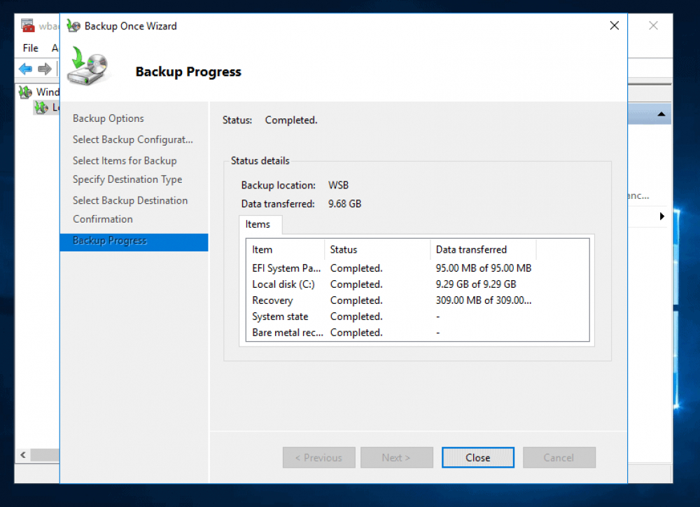 How to Create System Image in Windows Server 2016 - Itechguides