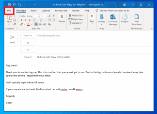 Outlook Auto Reply Message Setup - Send Automatic Outlook Replies