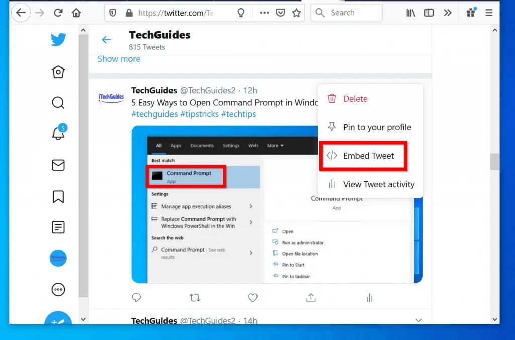 How to Share a Tweet on Facebook - Itechguides