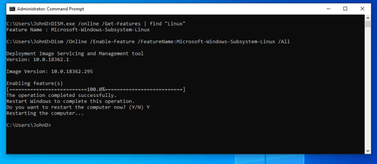 Windows Subsystem for Linux: How to Enable Linux Shell in Windows 10