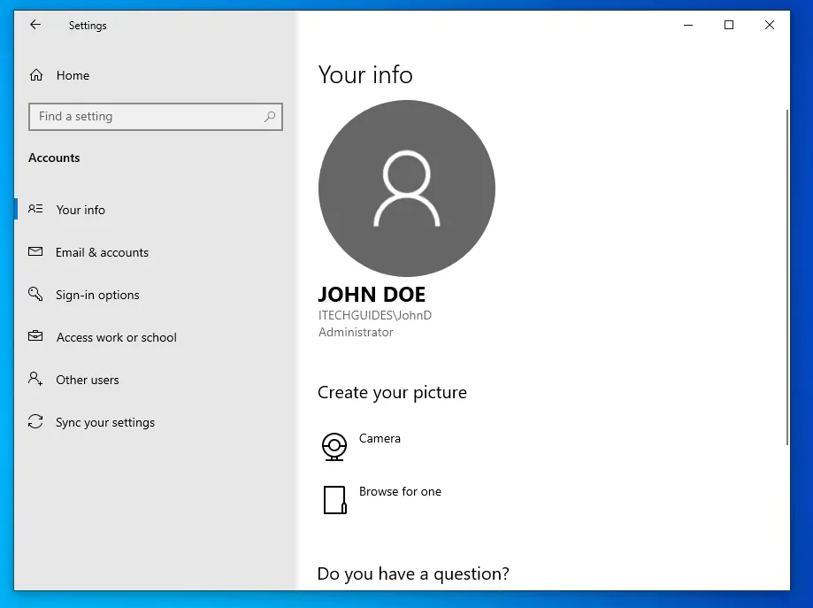 How to Change Account Picture in Windows 10 (2 Methods) - Itechguides