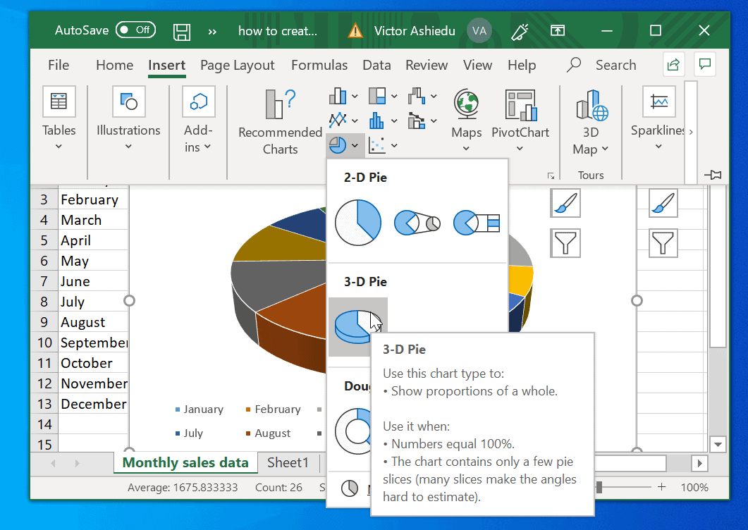How to Create a Pie Chart in Excel and Google Sheets