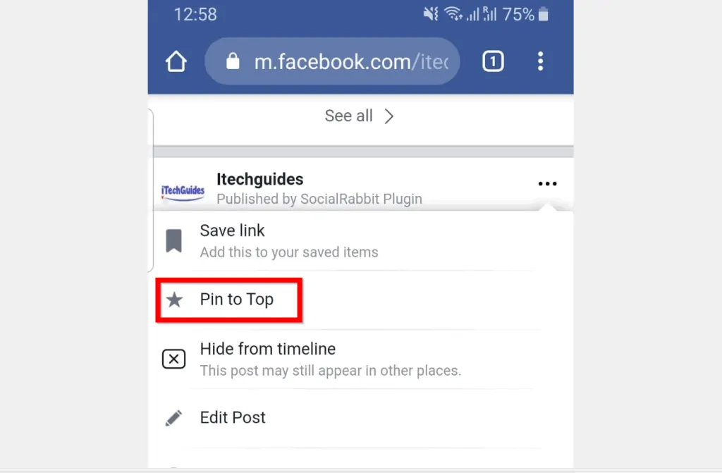 How to Pin a Post on Facebook - Itechguides