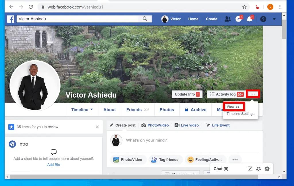 How to View As on Facebook - Itechguides