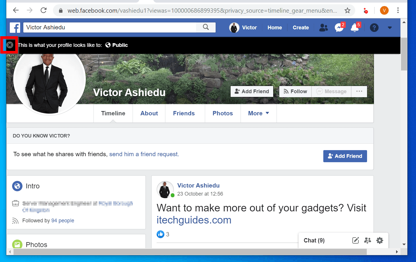 How to View As on Facebook - Itechguides
