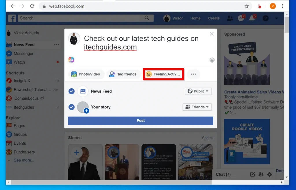 How to Post on Facebook - Itechguides