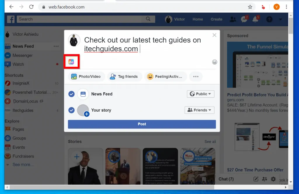 How to Post on Facebook - Itechguides