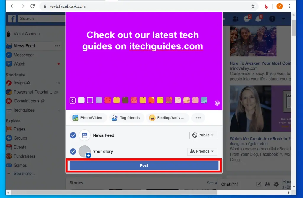 How to Post on Facebook - Itechguides