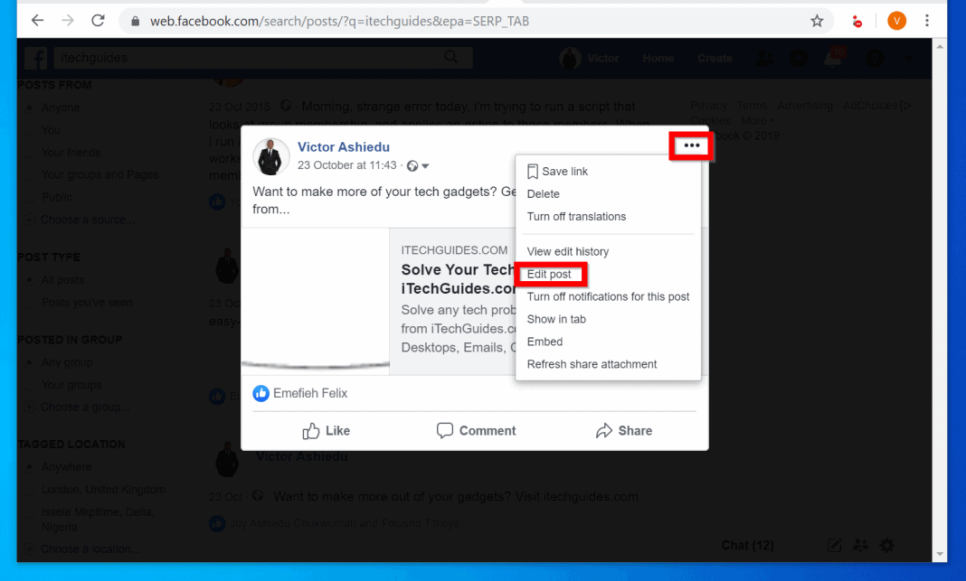How to Edit a Post on Facebook (from a Smartphone and PC)