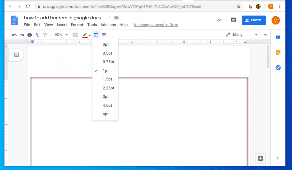 How to Add Borders in Google Docs (2 Methods) | Itechguides.com