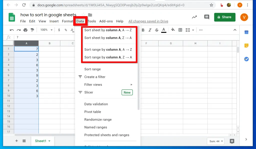 How to Sort in Google Sheets - Itechguides
