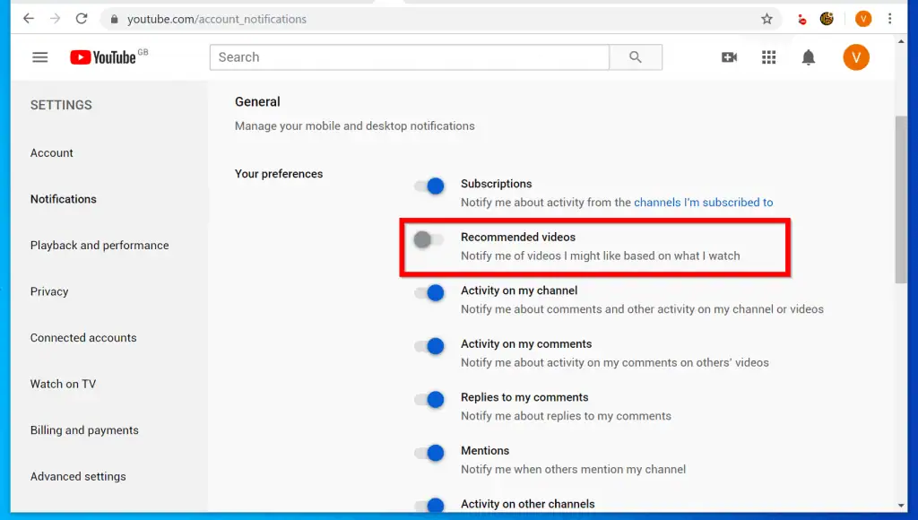 How to Turn off YouTube Notifications - Itechguides