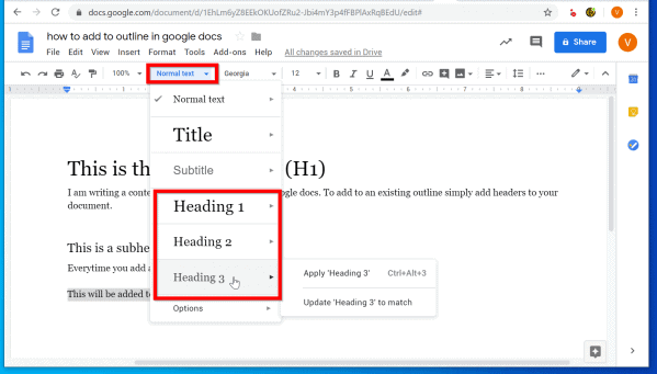 How to Add to Outline in Google Docs - Itechguides