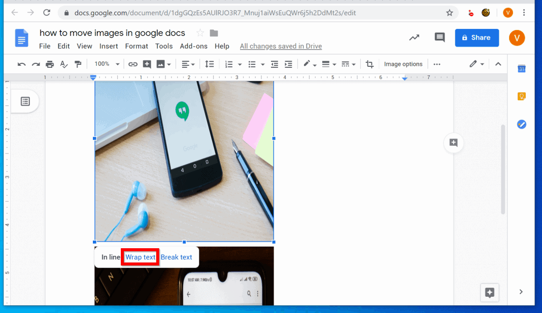 How to Move Images in Google Docs - Itechguides