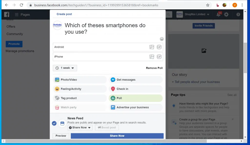 How to Create a Poll on Facebook - Itechguides