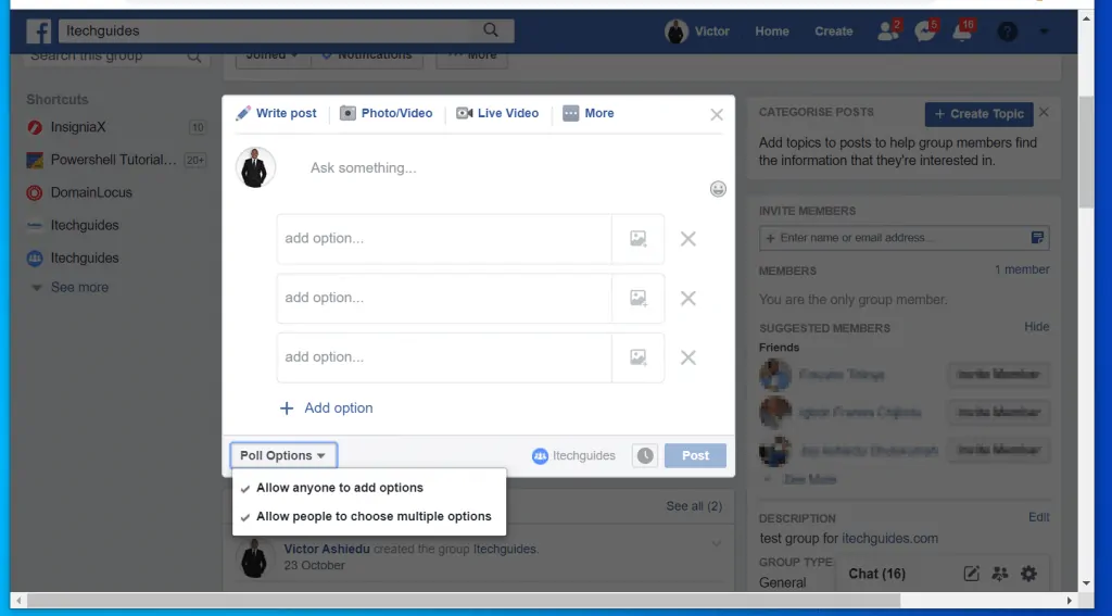 How to Create a Poll on Facebook - Itechguides