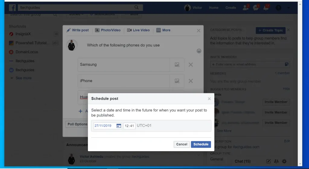 How to Create a Poll on Facebook - Itechguides