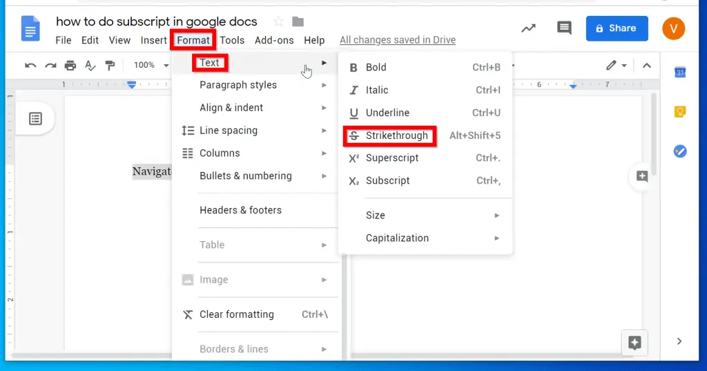 How to Strikethrough in Google Docs - Itechguides