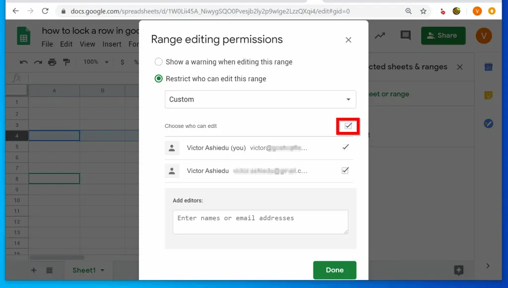 How to Lock a Row in Google Sheets - Itechguides