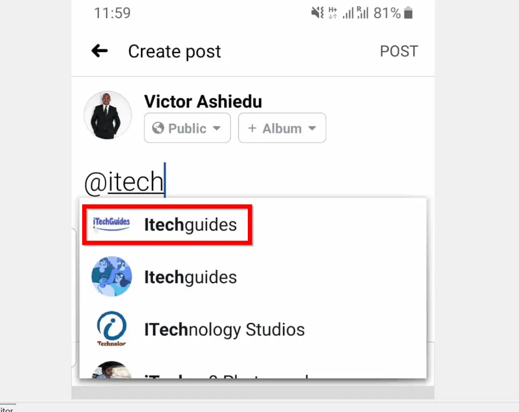 How to Tag a Page on Facebook - Itechguides