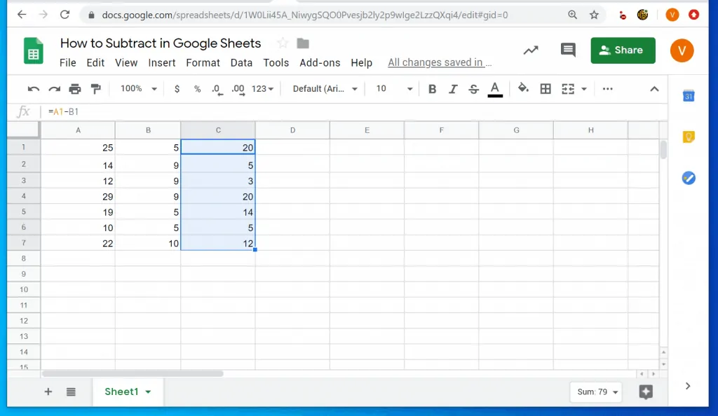 How to Subtract in Google Sheets - Itechguides