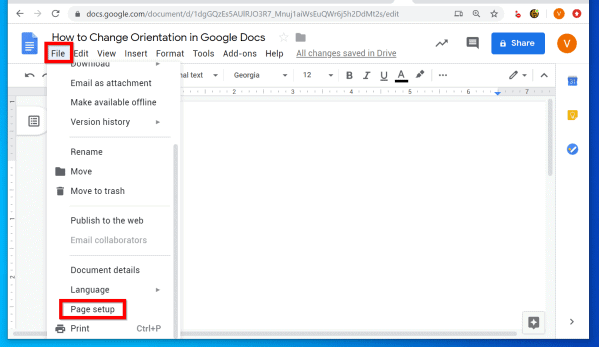 How to Change Orientation in Google Docs (PC or Google Docs App)