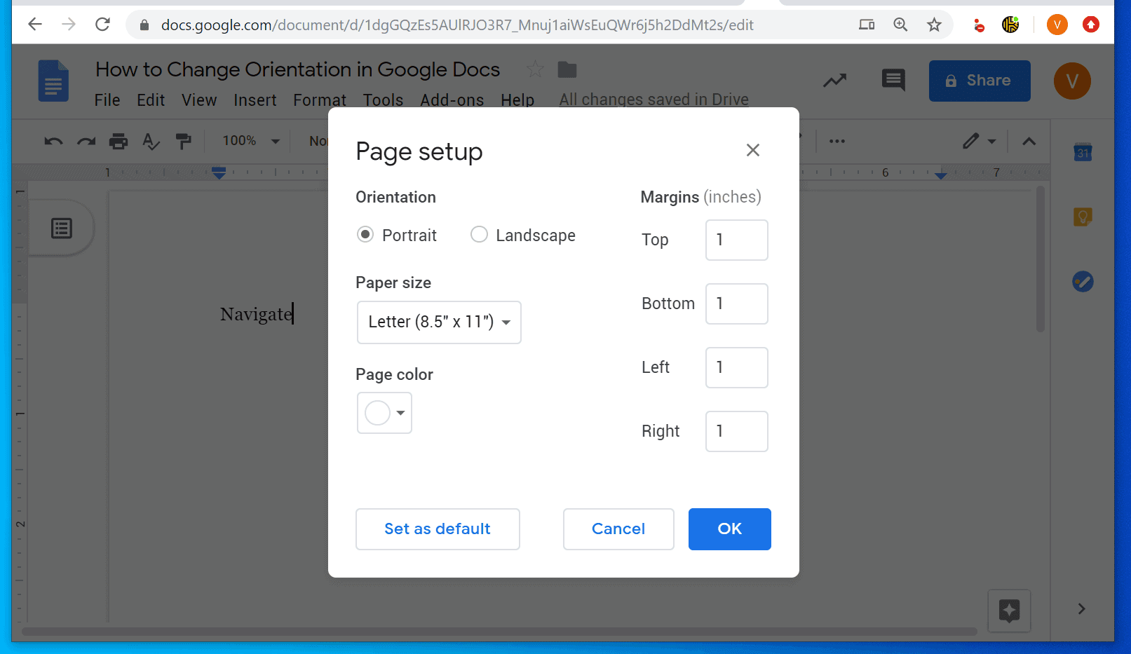 How to Change Orientation in Google Docs (PC or Google Docs App)