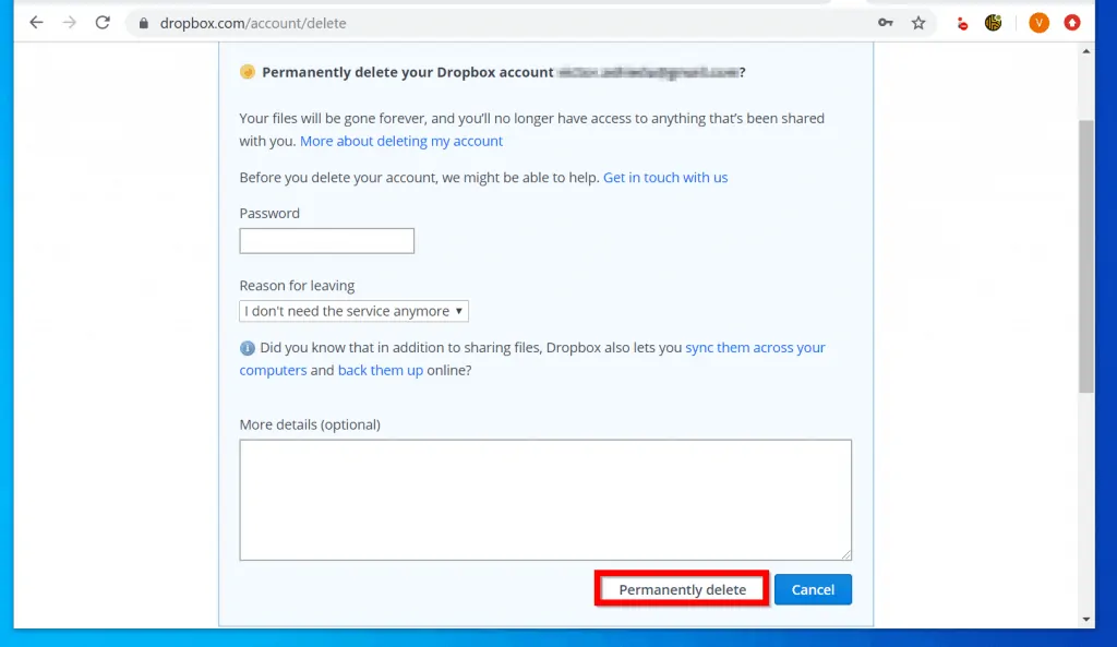 How to Delete Dropbox Account - Itechguides