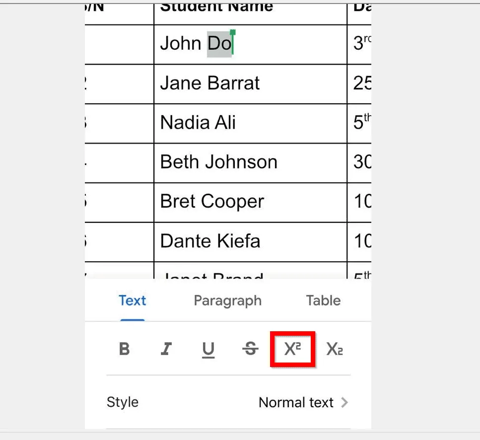 How to Superscript in Google Docs - Itechguides