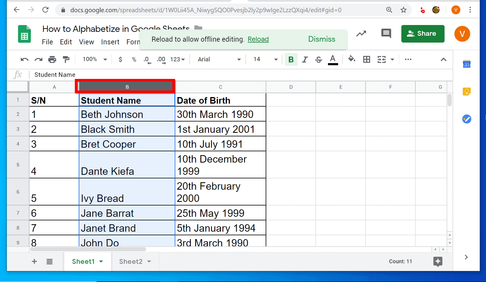 How to Alphabetize in Google Sheets ( from a PC or Google Sheets Apps)