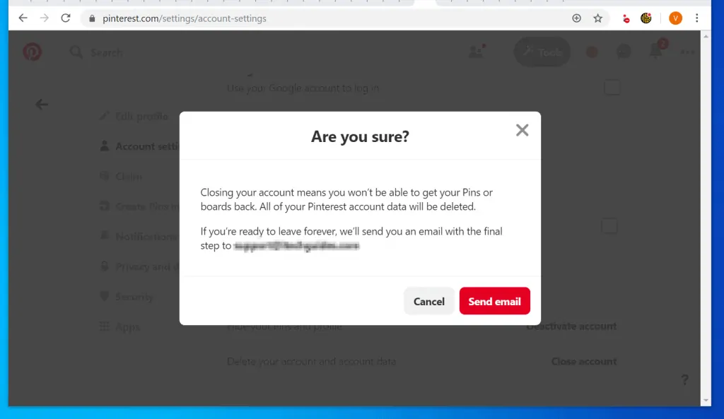 How to Delete Pinterest Account - Itechguides
