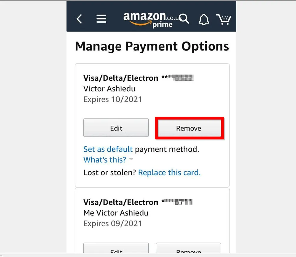 How to Remove Credit Card from Amazon - Itechguides