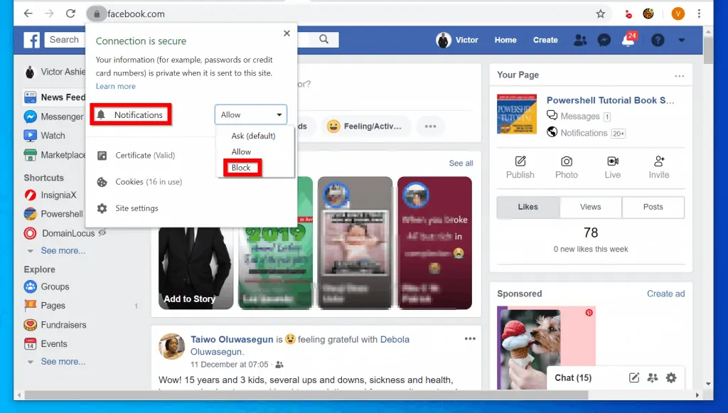 How to Turn off Facebook Notifications on Chrome - Itechguides