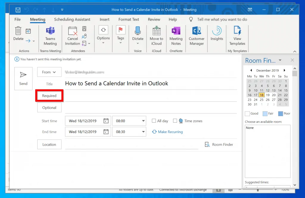 How to Send a Calendar Invite in Outlook - Itechguides
