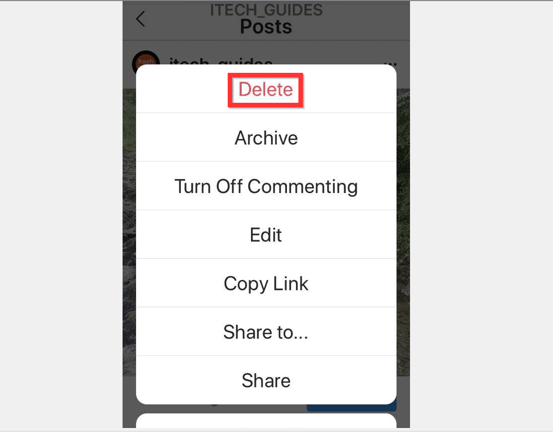 How to Delete Instagram Post - Itechguides